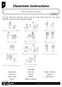 French Differentiated Classroom Instructions Activity Sheet – Howard ...